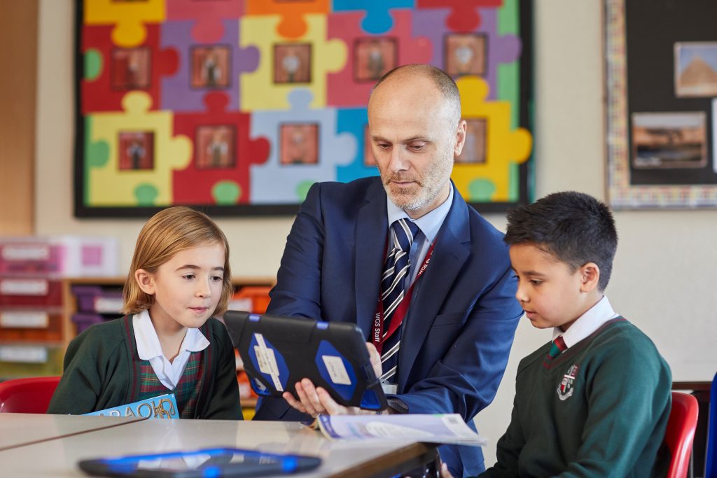 Bronte - girl and boy with teacher | Woodhouse Grove School